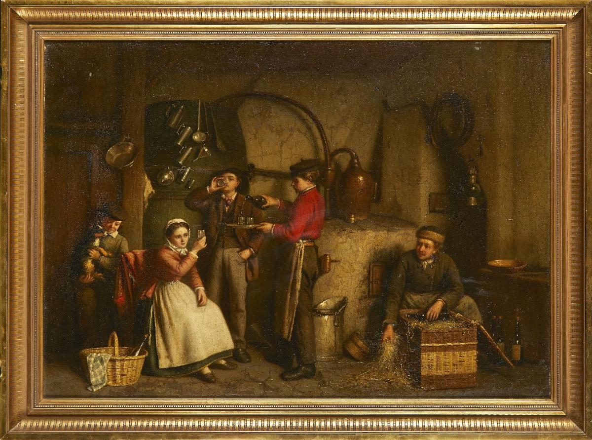 Theodore Bernard de Heuvel | Interior tavern scene (1872) | MutualArt