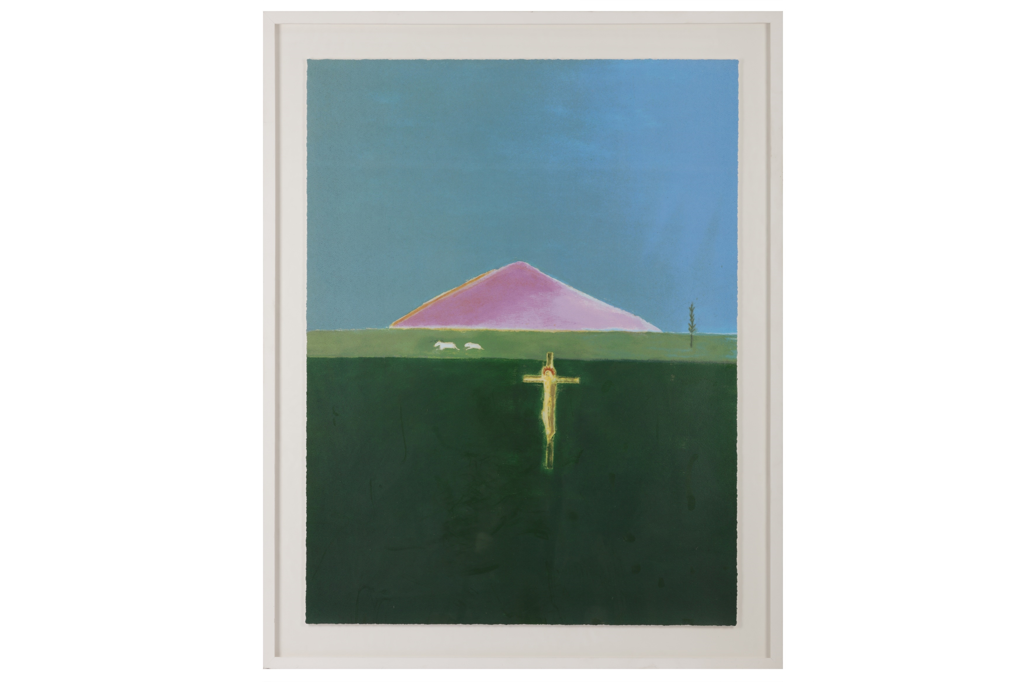 Craigie Aitchison | Crucifixion and Mountain (2005) | MutualArt