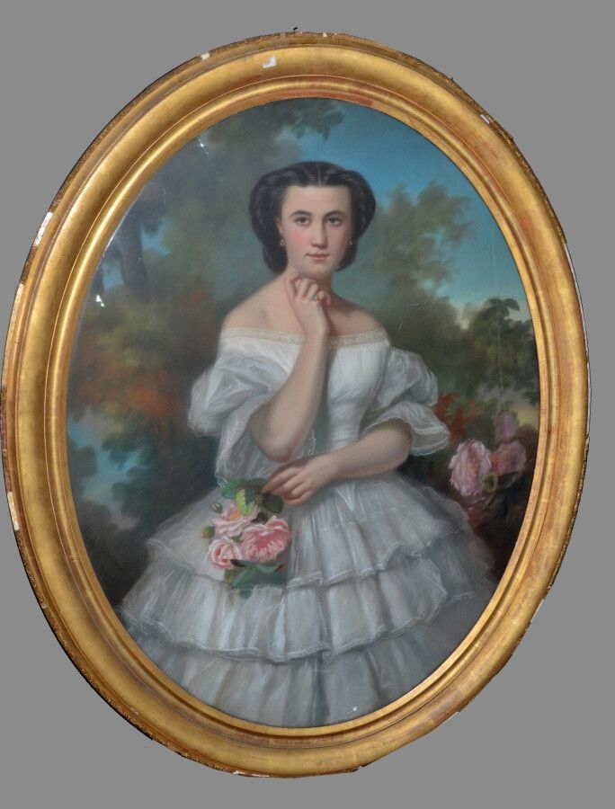 Gabriel Durand | Young girl with a rose (1864) | MutualArt