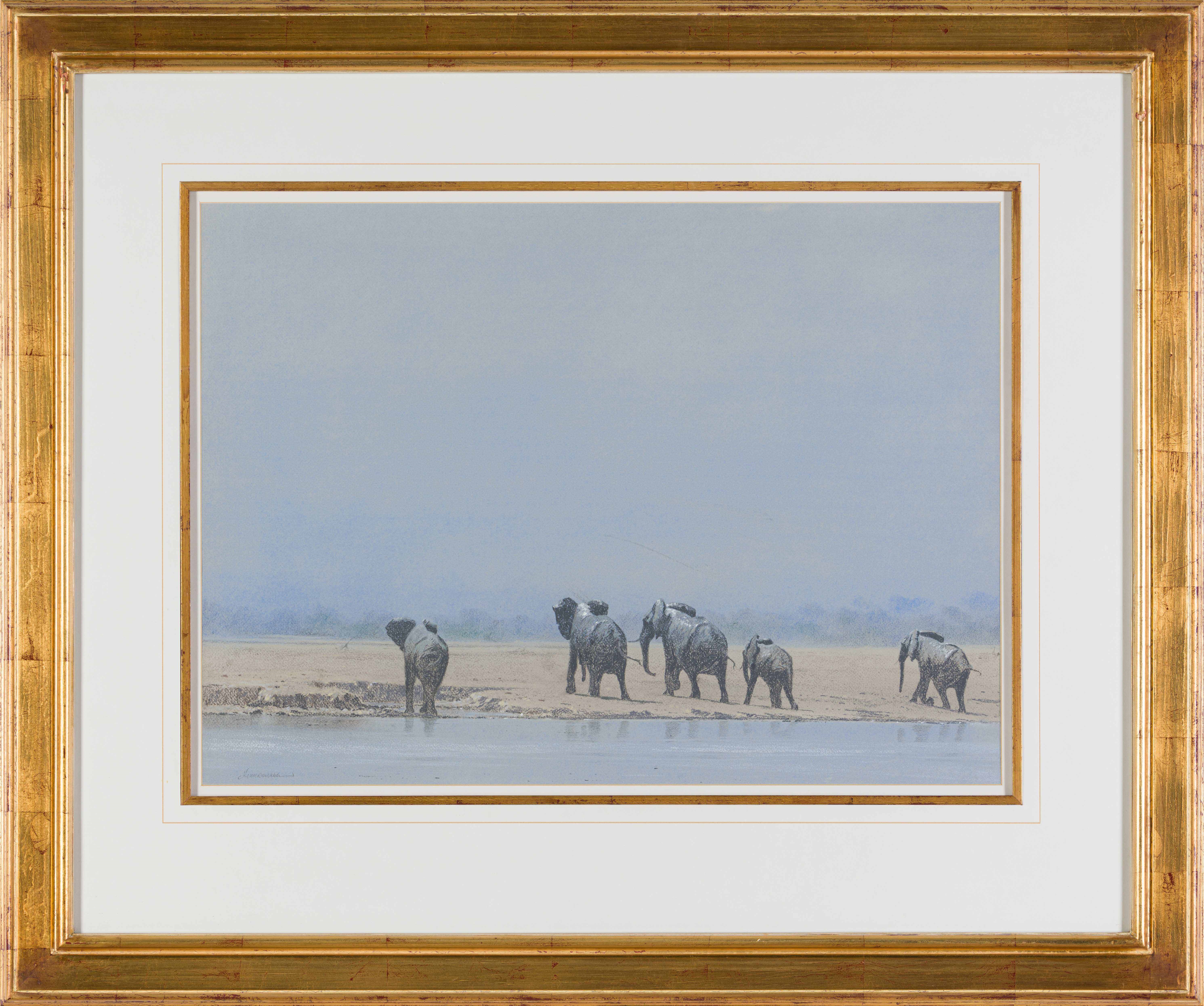 Kim Donaldson | Elephants Leaving the Waterhole | MutualArt