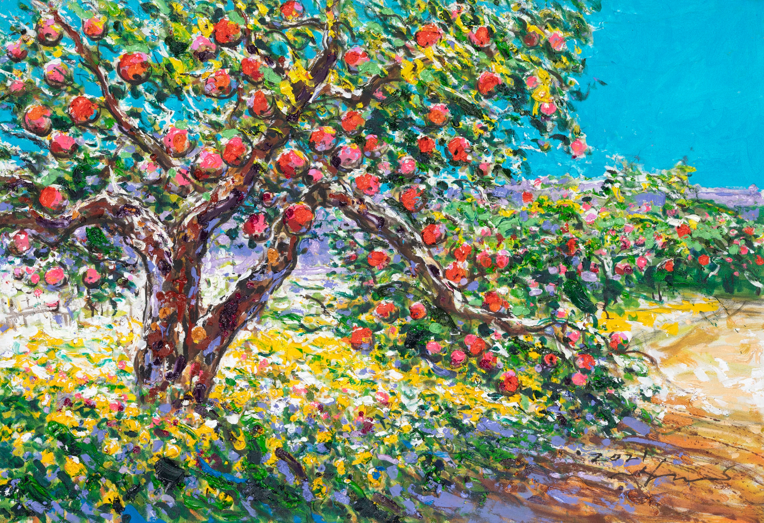 Apple Blossom Tree Painting