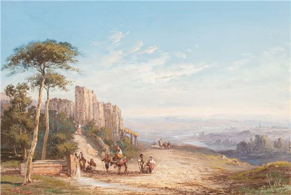 Paul B. Pascal | Paysage à la fontaine (1874) | MutualArt