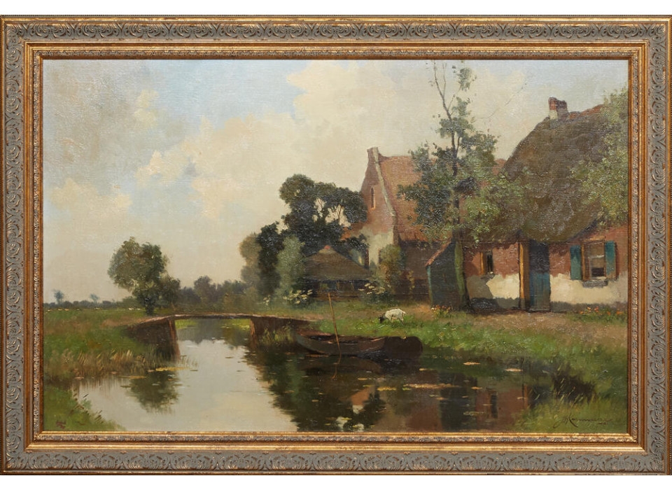 Johan Hendrik Kaemmerer | Dutch Homes alongside River | MutualArt