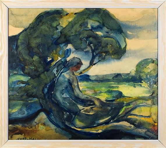 Thomas Hall | Motif of figure in landscape | MutualArt