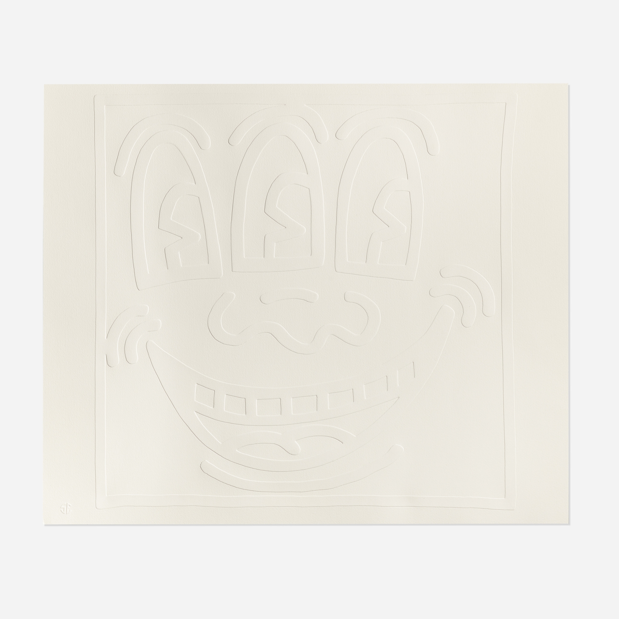 Keith Haring | Three Eyed Monster (from the White Icons series) (1990 ...