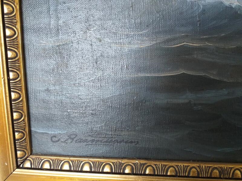 Carl Rasmussen | A full-rigged ship in heavy seas | MutualArt