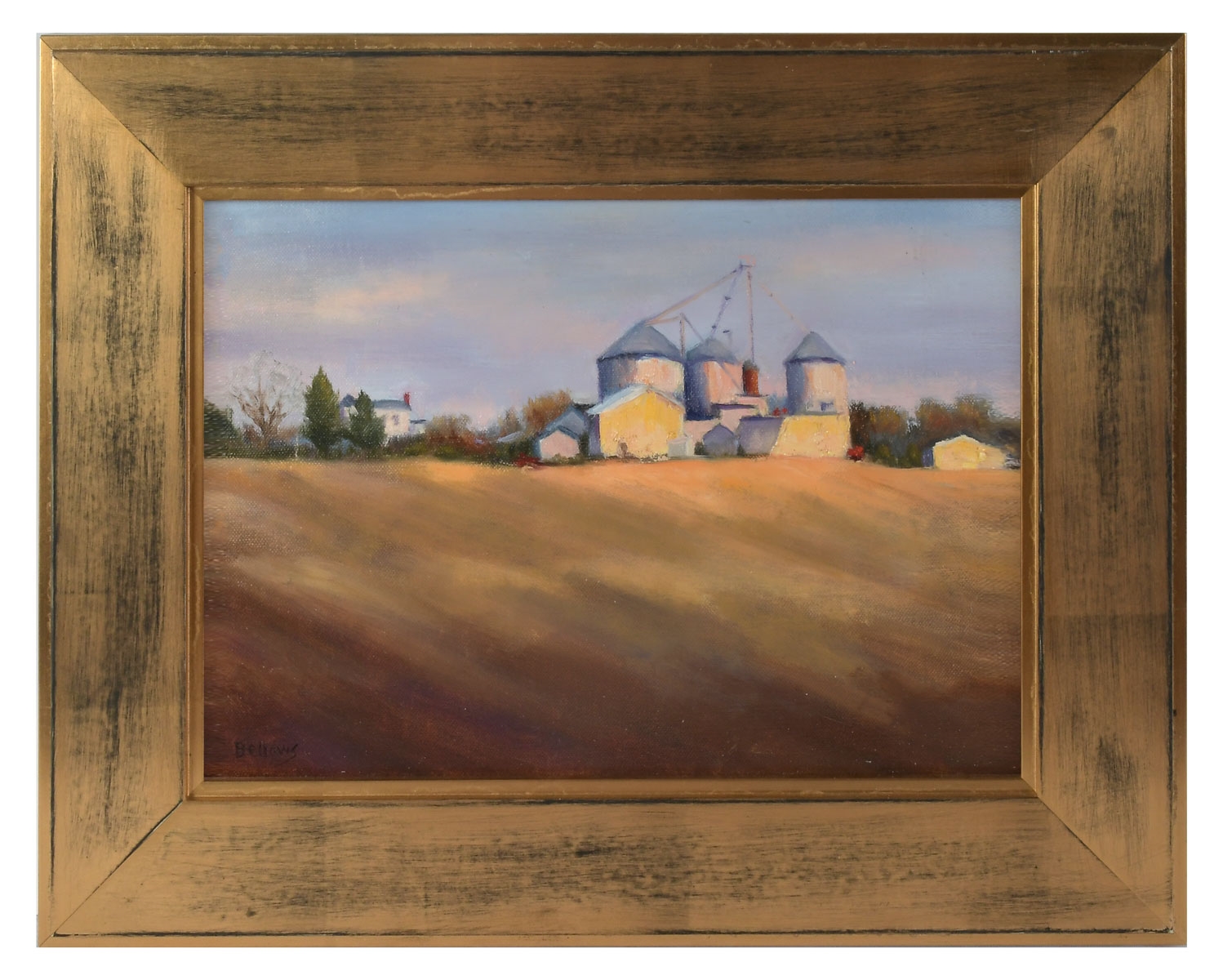 Jayne Bellows | Country Landscape with Farm and Silos | MutualArt