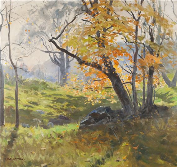 Tadé Styka | A landscape with trees | MutualArt