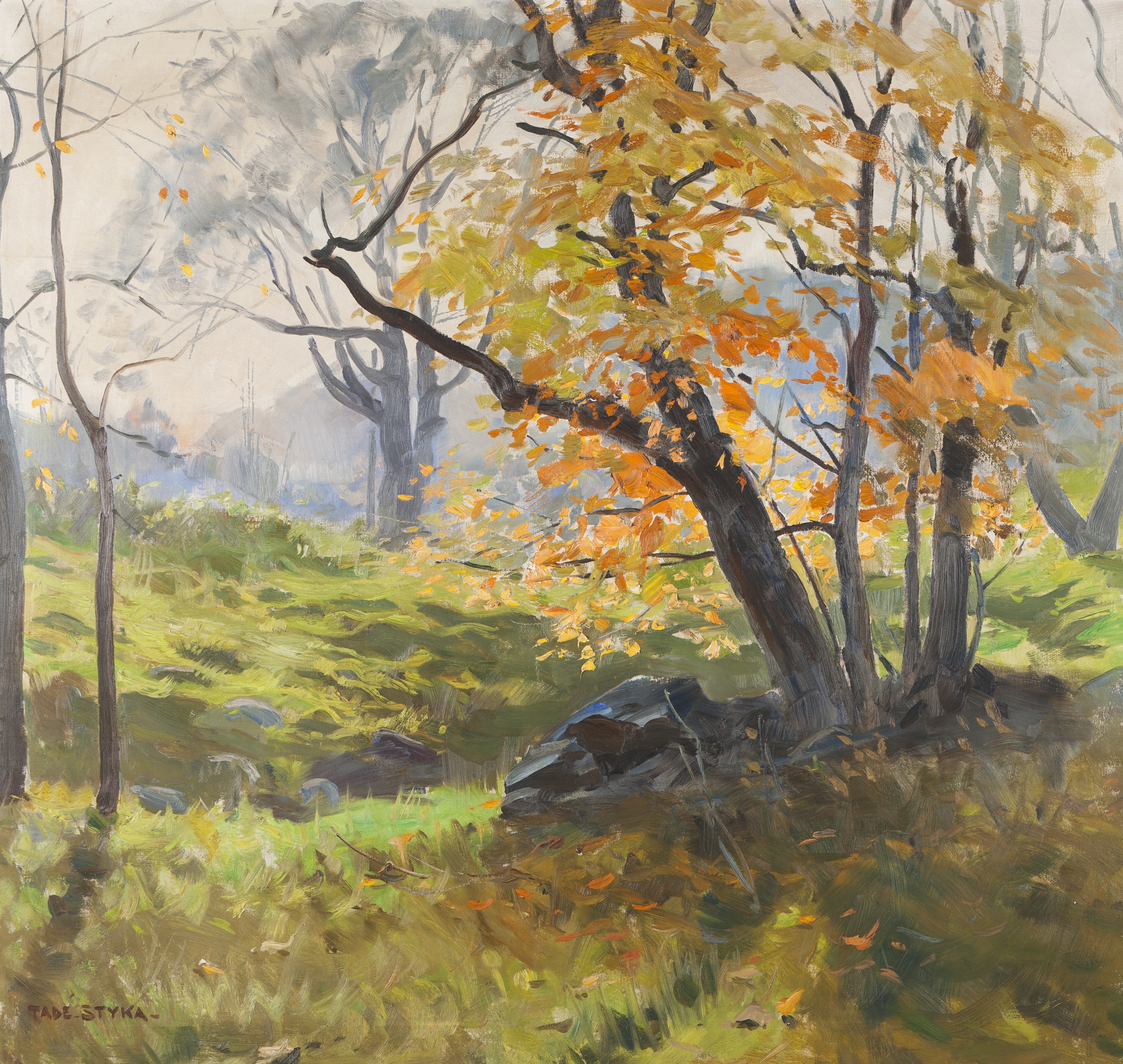 Tadé Styka | A landscape with trees | MutualArt
