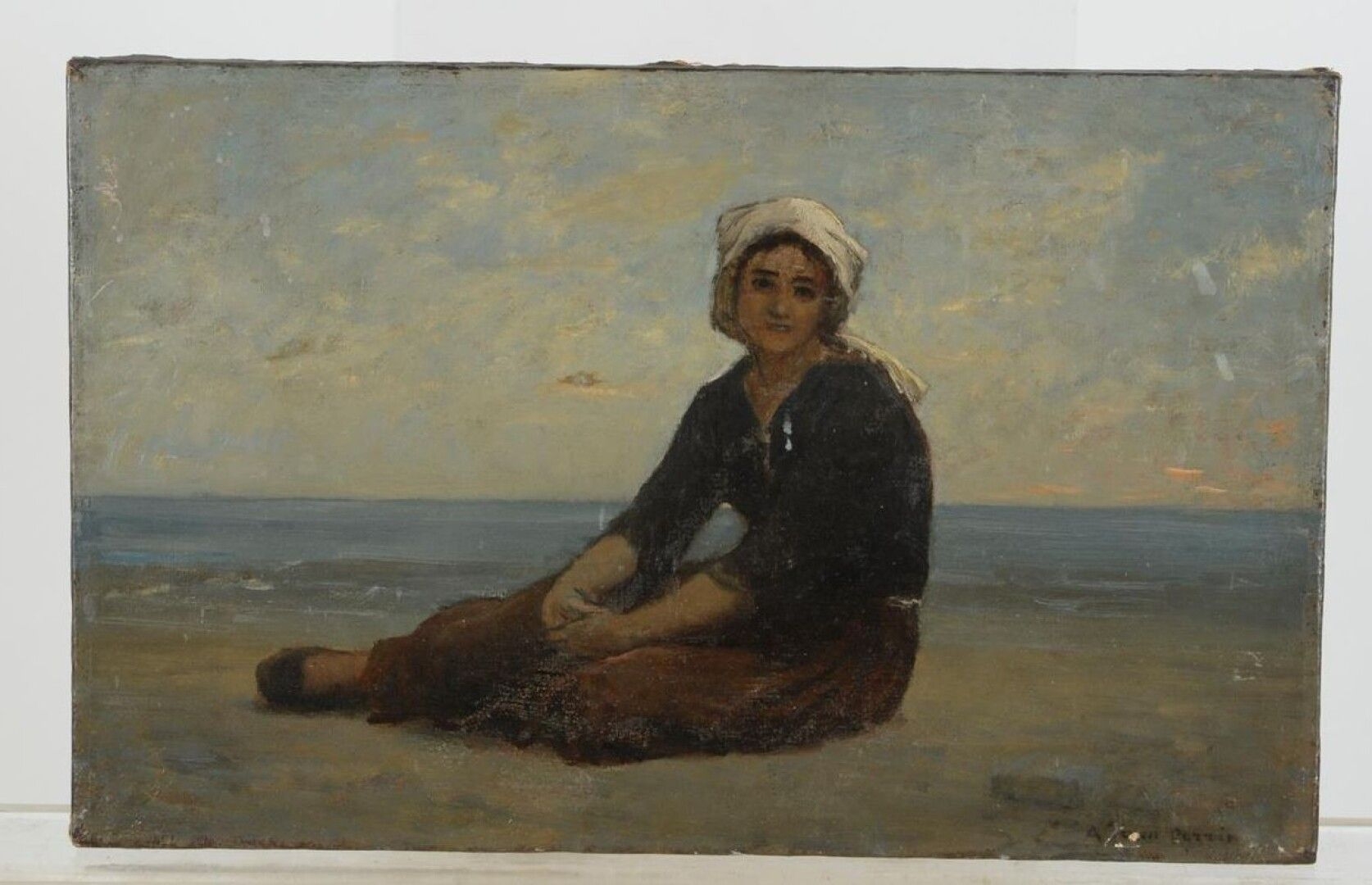 Alfred Feyen Perrin | Jeune italienne assise sur la plage | MutualArt