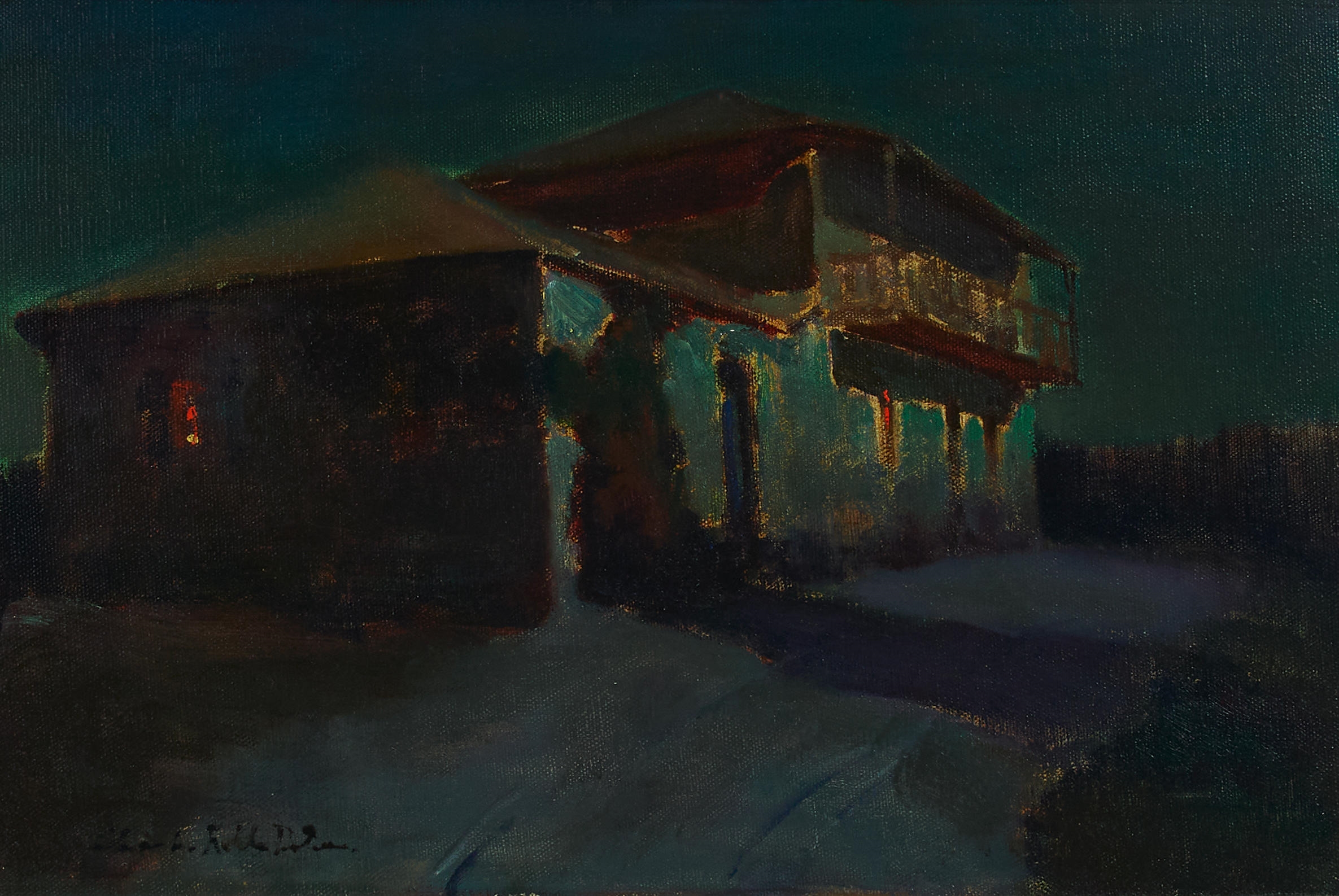 Charles Rollo Peters | Nocturne - a village road | MutualArt