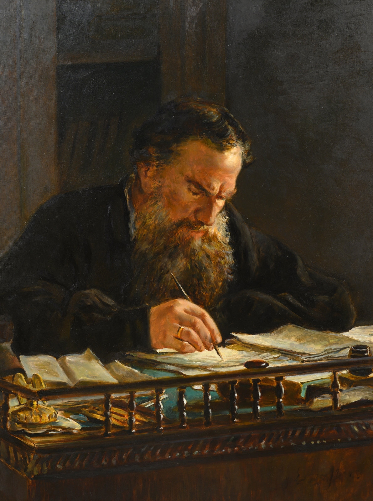 Nikolai Ge | Portrait of Leo Tolstoy | MutualArt