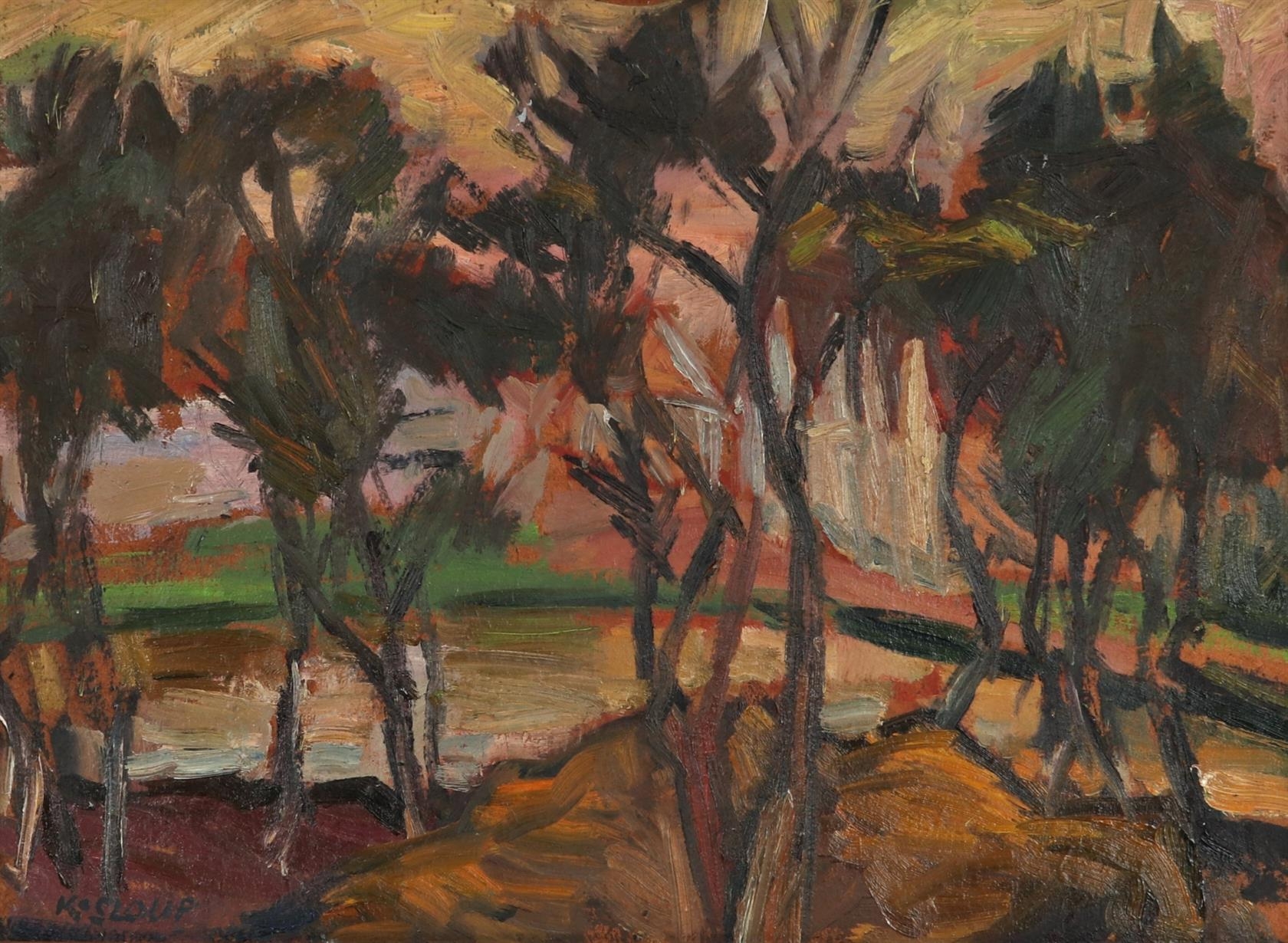 Karel Sloup | STROMY U POTOKA | MutualArt