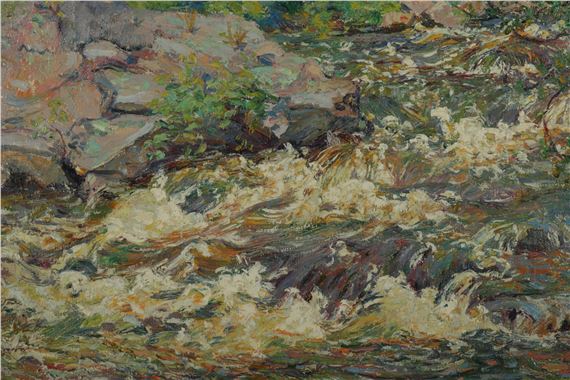 Helen Hamilton | Impressionist view of white water rapids | MutualArt