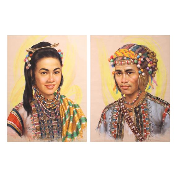 Cesar Amorsolo | Portraits of Royal Filipina and Filipino (1966 ...