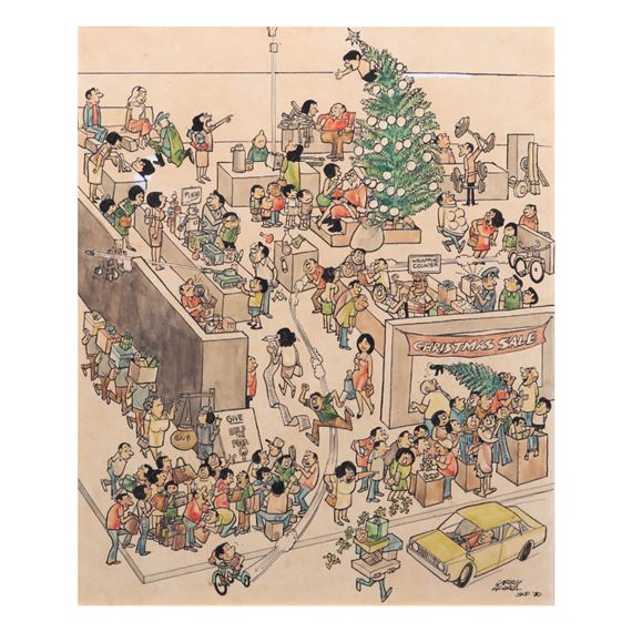 Larry Alcala | Slice of Life Christmas Shopping (1980) | MutualArt