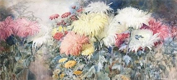 Horace Overton-Jones | chrysanthemums in bloom | MutualArt