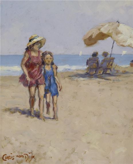 Chris Dijk | Sisters on the beach | MutualArt