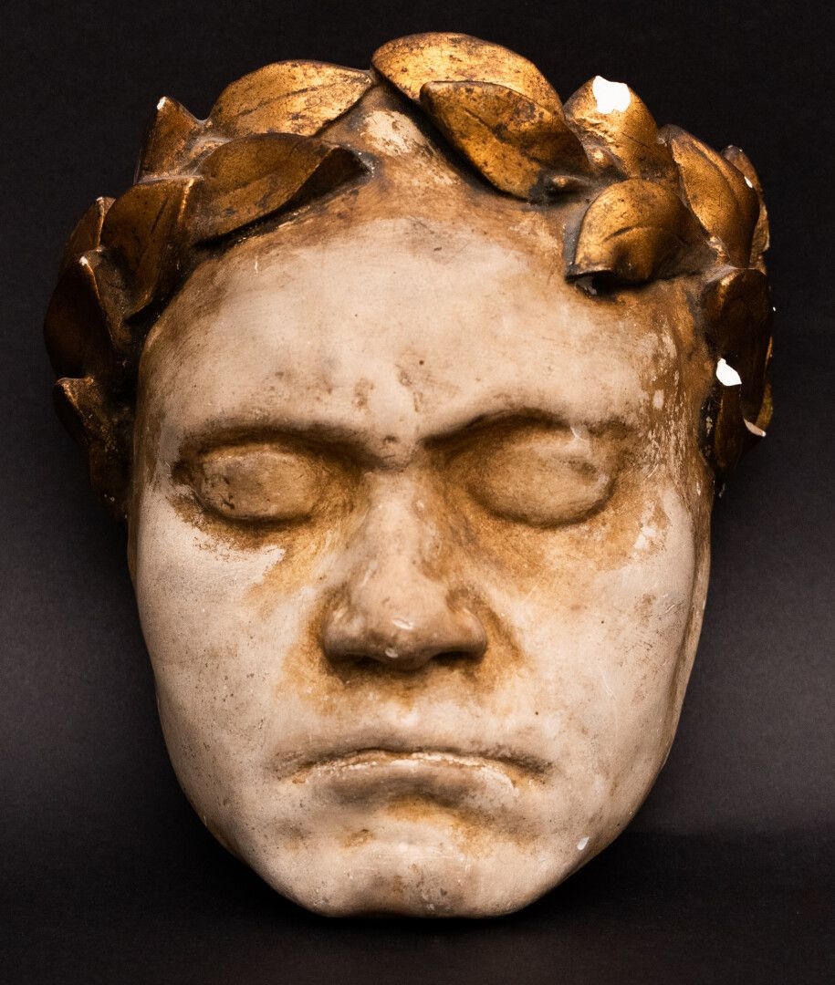 French School, 19th Century | Death mask of Beethoven with laurels ...