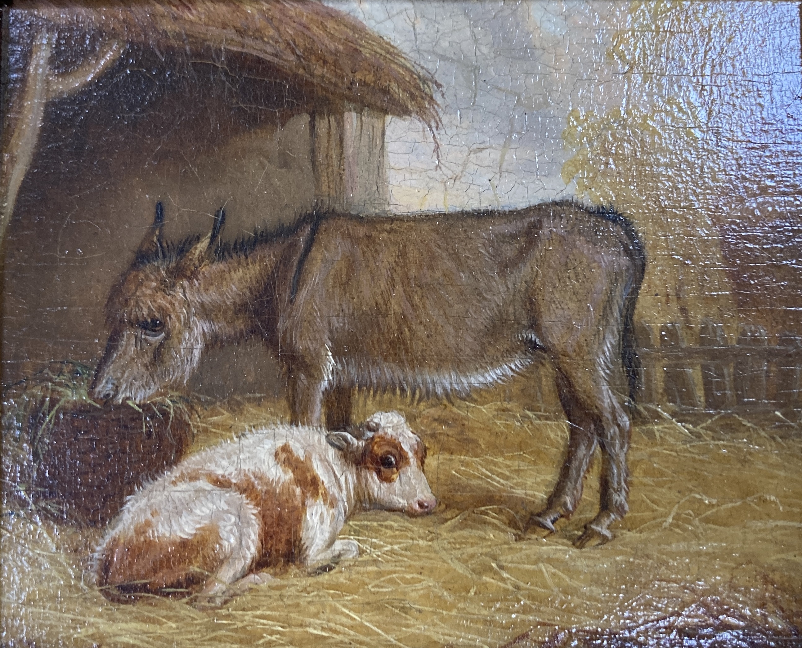 Martin Theodore Ward | Sheep beneath a tree and donkey and calf beside ...