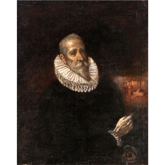El Greco | Retrato de caballero de medio cuerpo con gorguera | MutualArt