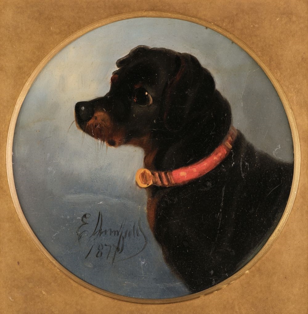 Edward Armfield | Portrait of a Black & Tan Terrier (1877) | MutualArt