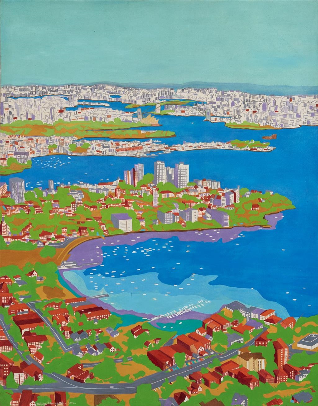 Philippa Stewart Hall | Aerial View of Sydney Harbour (1977) | MutualArt