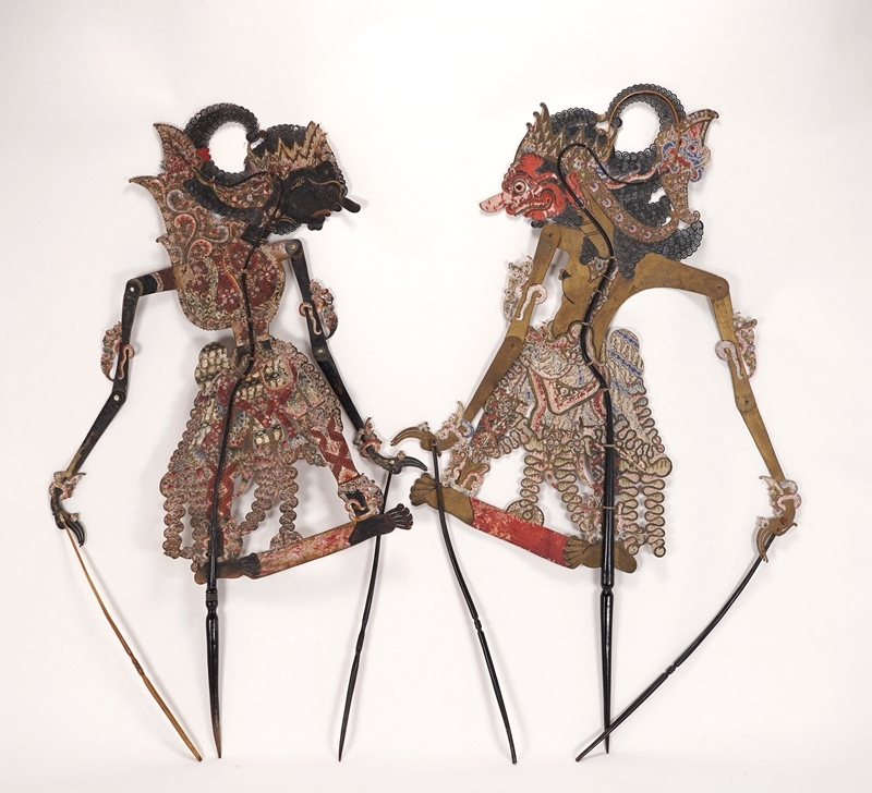 Indonesian School, 19th Century | Two female wayang kulit figures ...