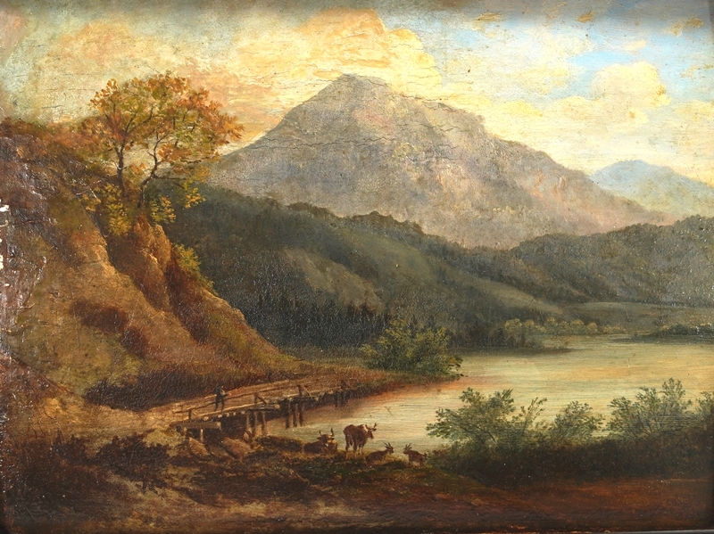 Johann Georg von Dillis | View of the Kochelsee with a pair of grazing ...