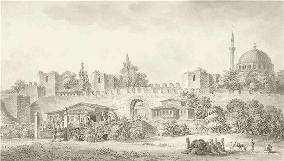 Michel Francois Preaulx | The gate of Adrianople and part of the walls ...