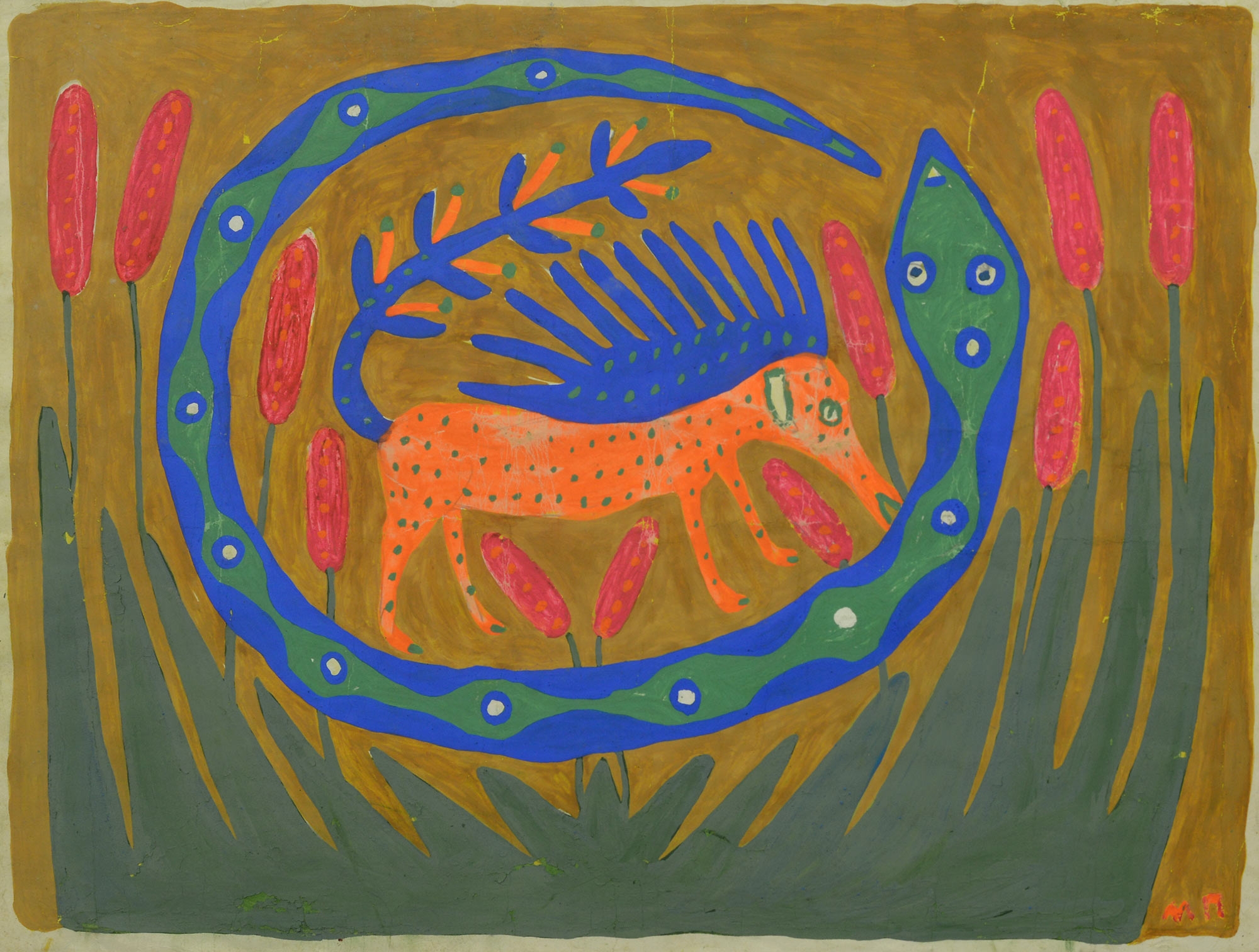 Maria Prymachenko | Flowers in a Pot (1992) | MutualArt