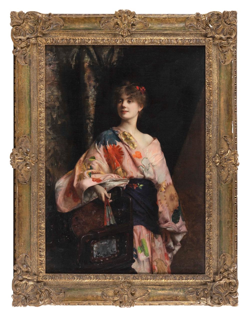 Gustave Claude Etienne Courtois | Portrait of a Woman in a Ruffled Cap ...