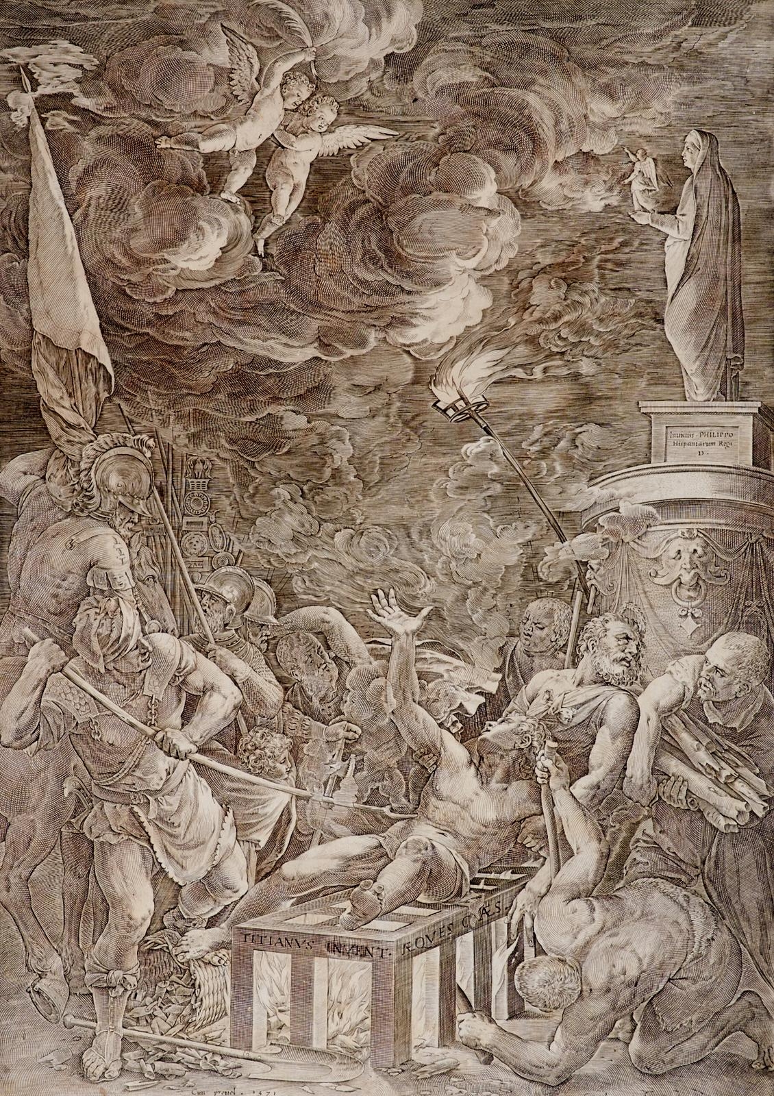 Cornelis Cort | Das Martyrium des heiligen Laurentius (1571) | MutualArt