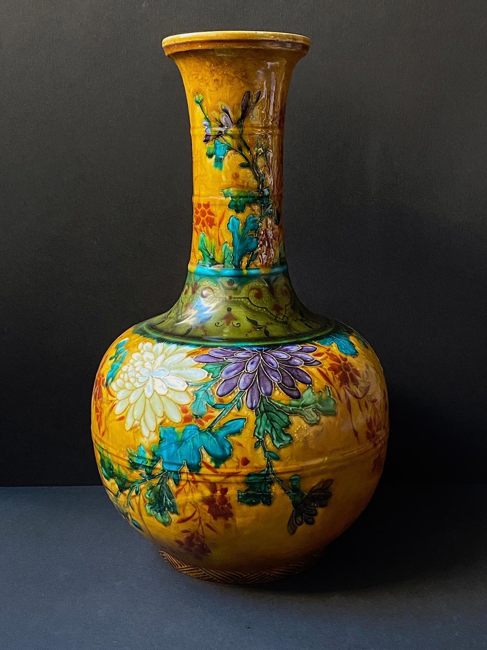 Joseph-Theodore Deck | Vase en faïence à décor d’émaux polychromes à ...