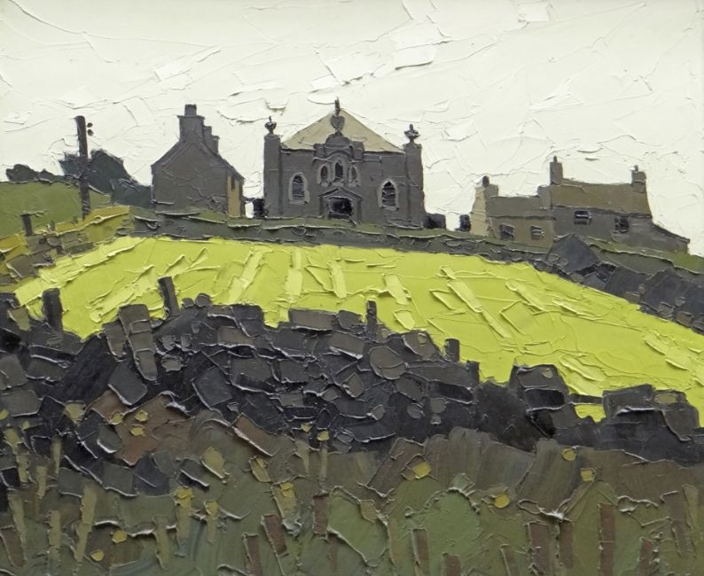 Kyffin Williams | Old Eryri farmstead with trees (Circa 1970) | MutualArt