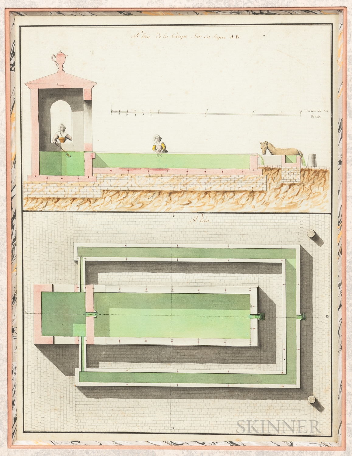 Gabriel Davioud | Six Architectural Renderings of Fountains and ...