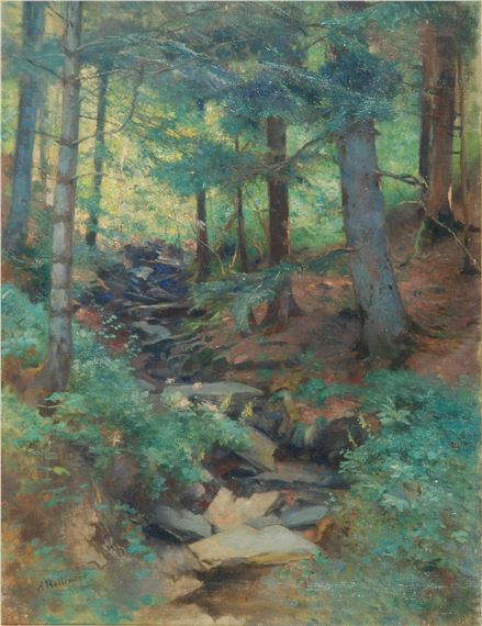 Alfonso Hollaender | Bosco con torrente | MutualArt