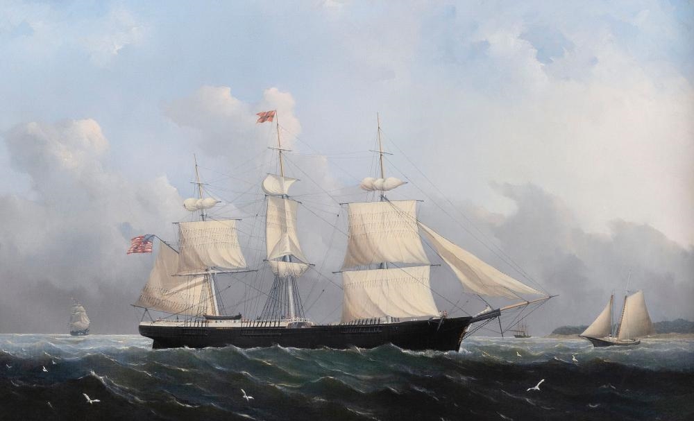 William Bradford | Starboard view portrait of the ship Harry Bluff ...