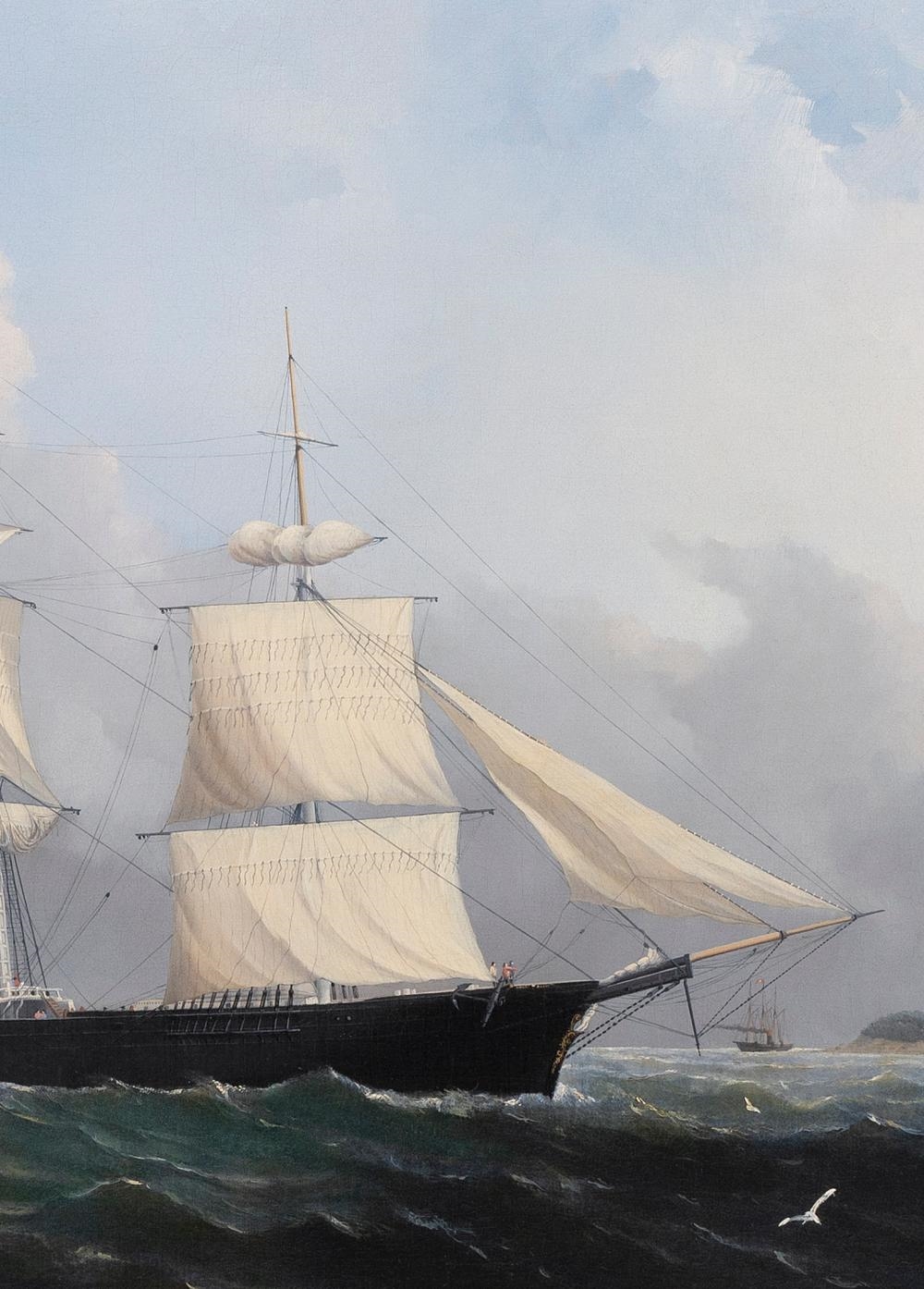 William Bradford | Starboard view portrait of the ship Harry Bluff ...