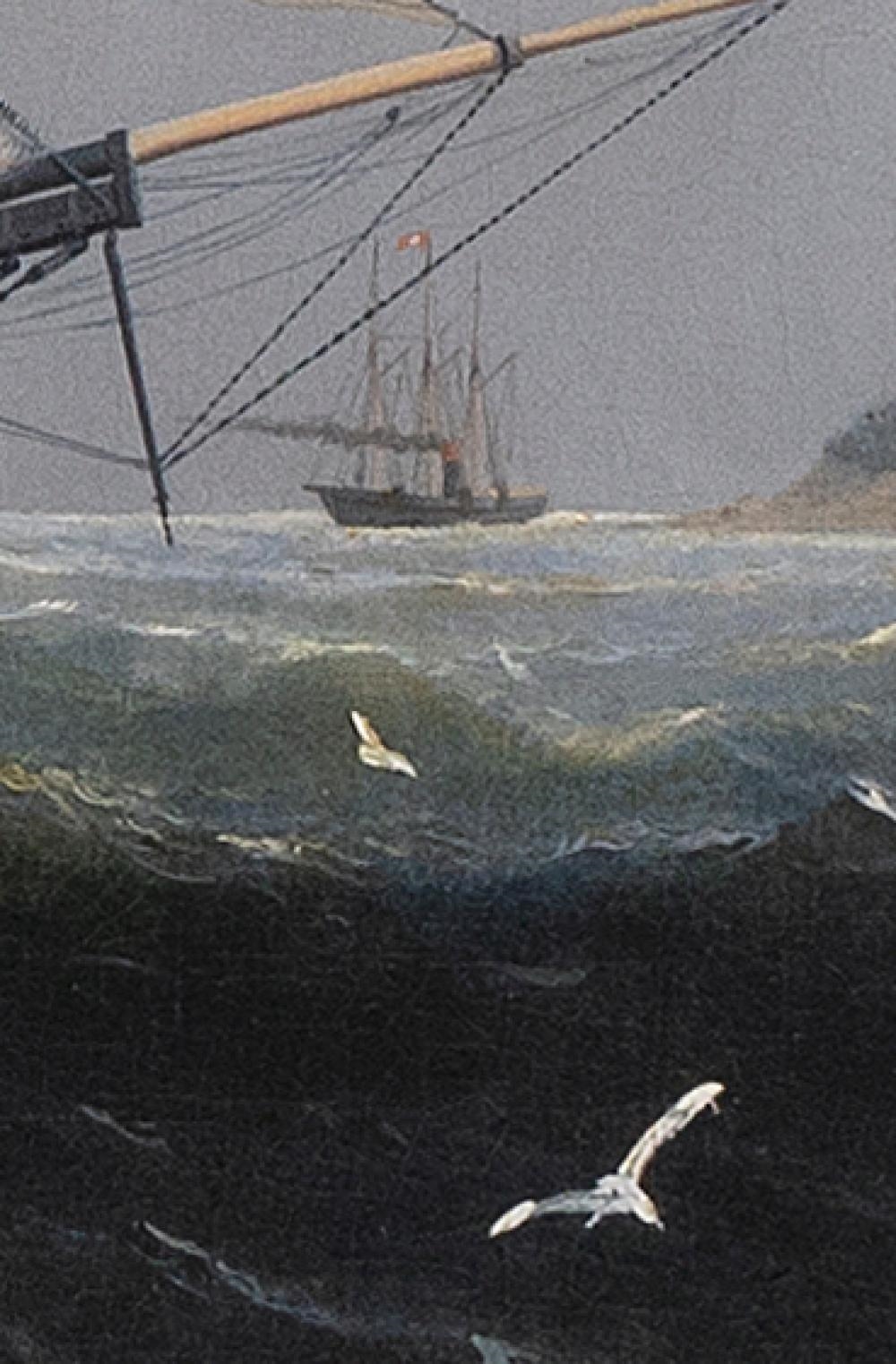 William Bradford | Starboard view portrait of the ship Harry Bluff ...