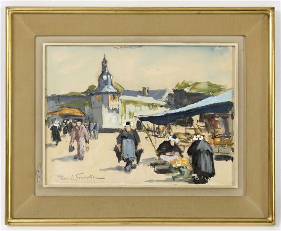Rene Le Forestier | Market with the Bigoudenes | MutualArt