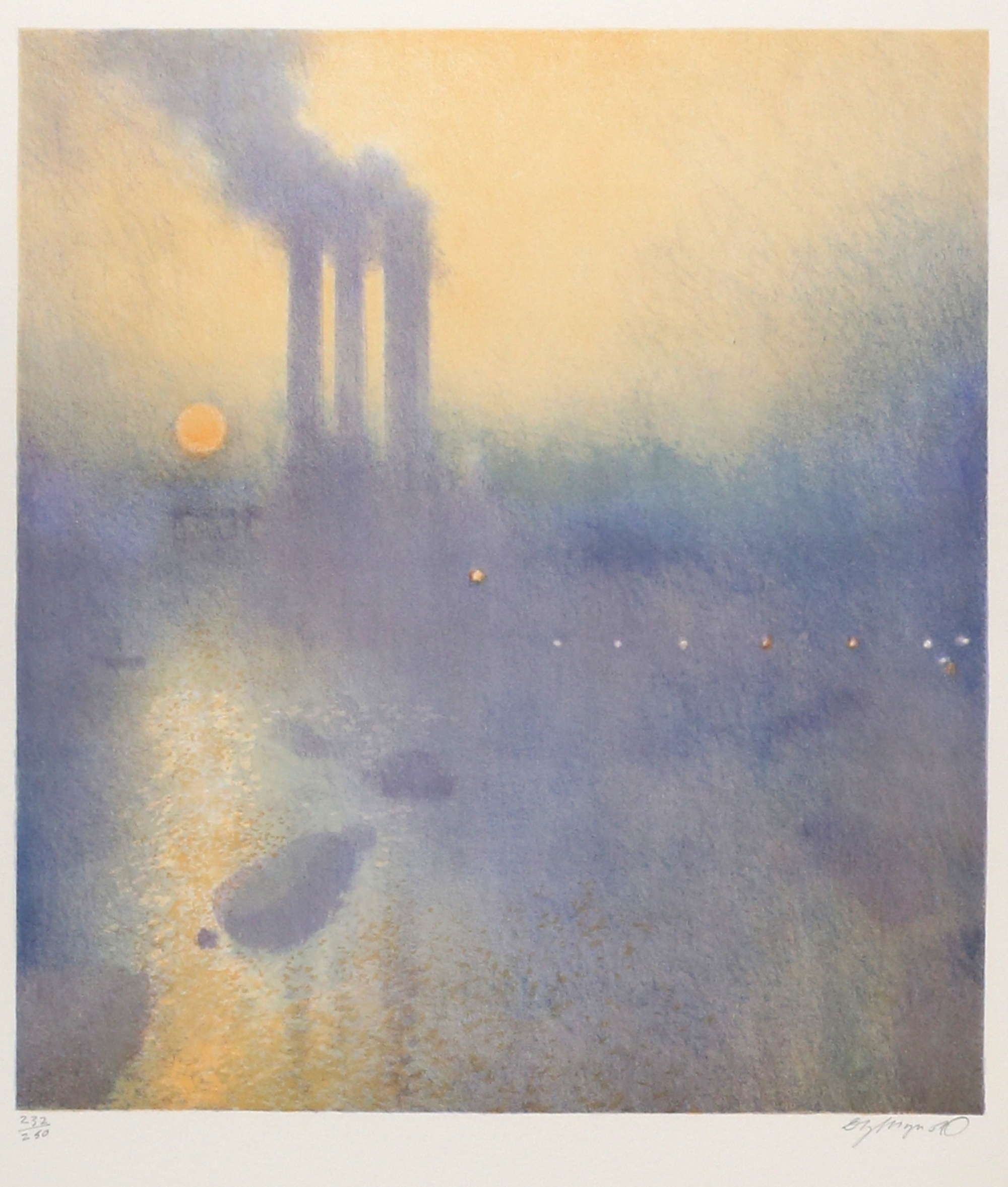 Derek Mynott | A view of the Thames from Lots Road | MutualArt