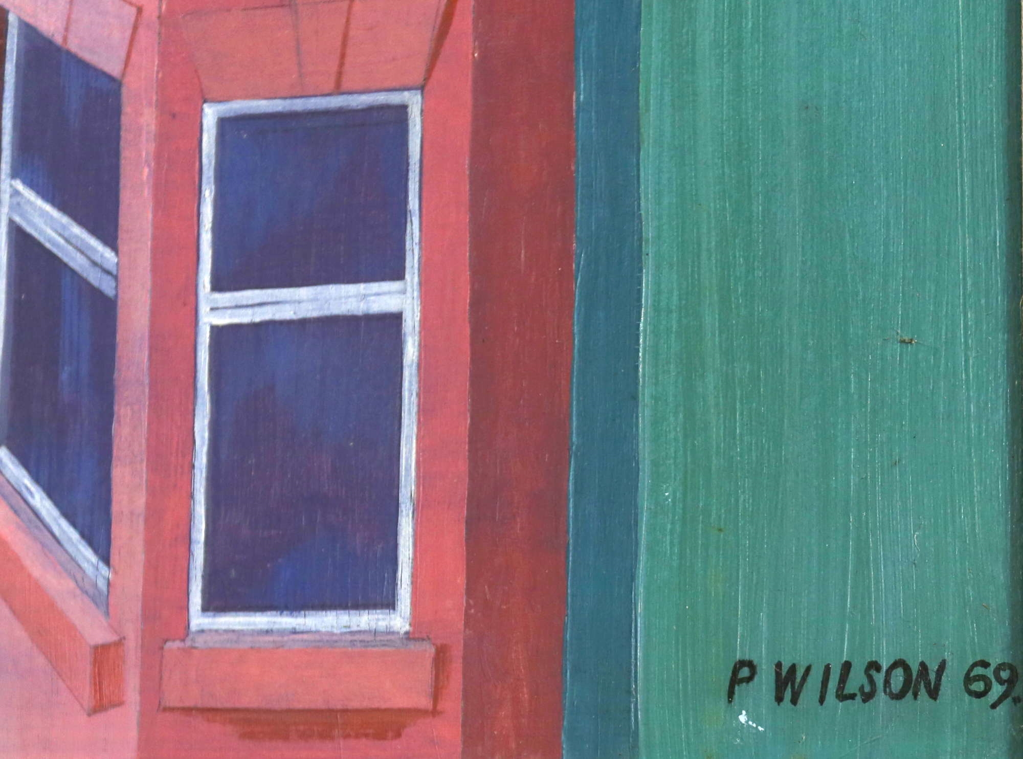 P. Wilson | Coastal View of Figures on a Pier | MutualArt