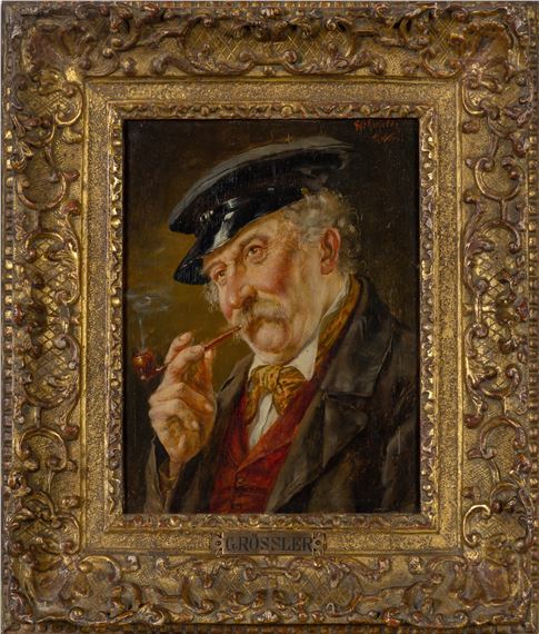Georg Roessler | Portrait of a Man Smoking a Pipe | MutualArt