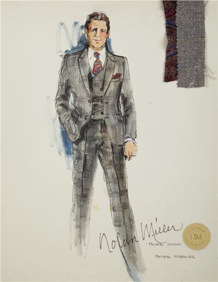 Nolan Miller | PETER STRAUSS PETER GUNN COSTUME SKETCH | MutualArt