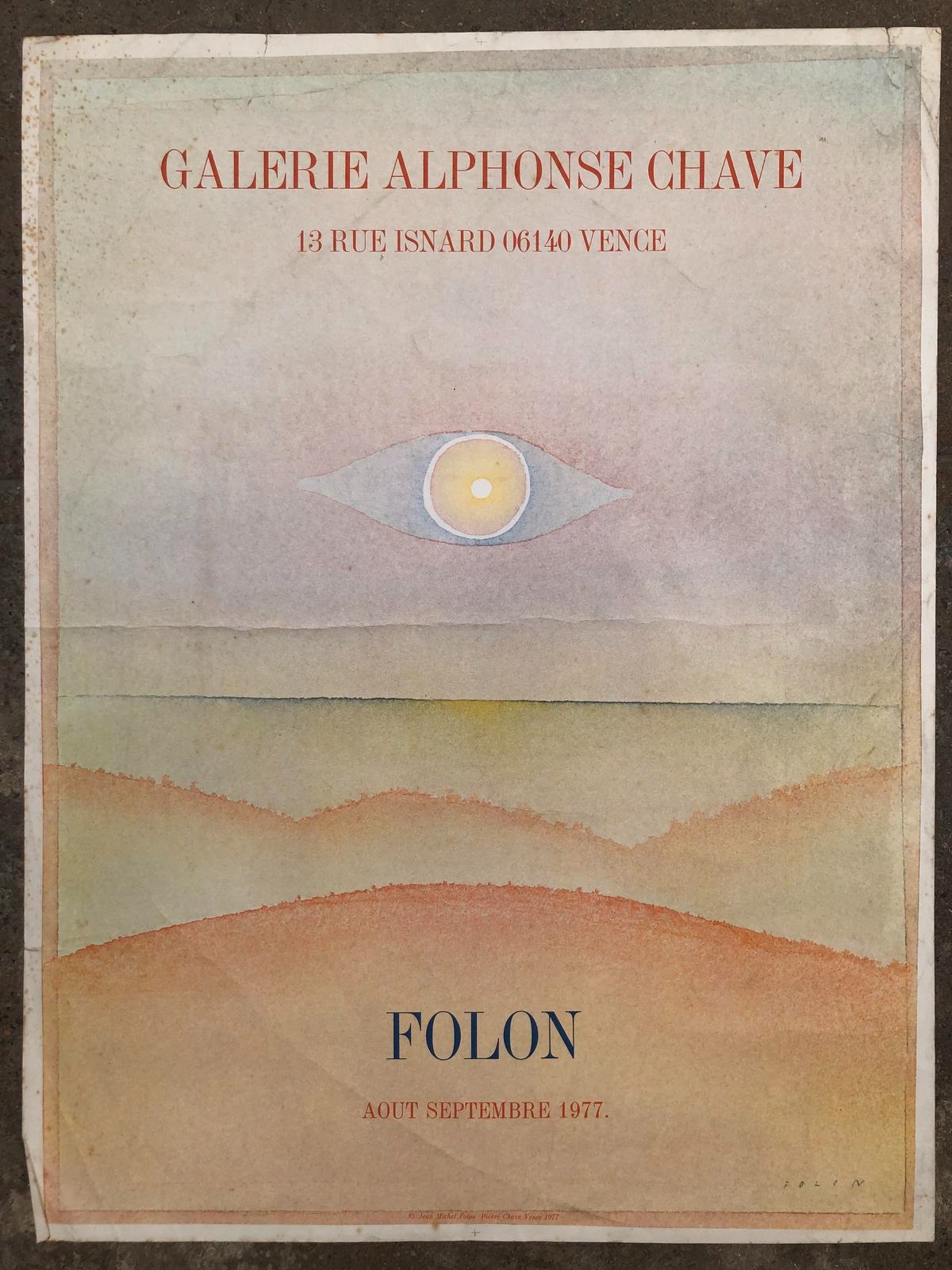 Jean-Michel Folon | Affiche d'exposition pour la galerie Alphonse Chave ...