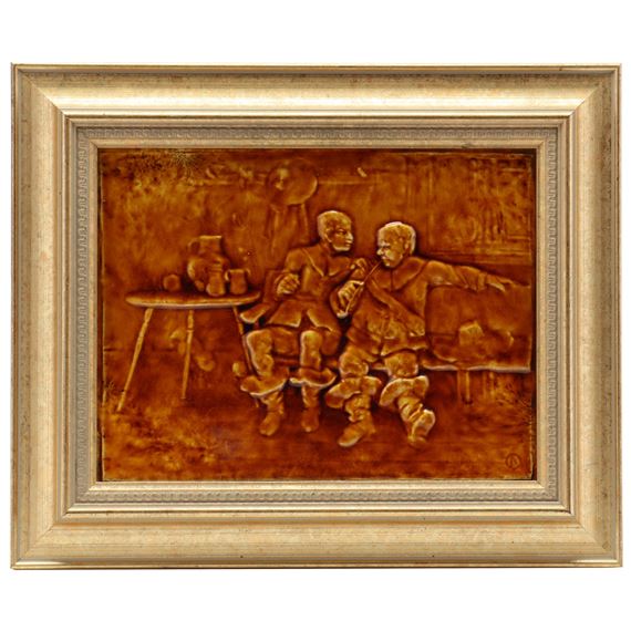 Arthur Osborne | A Collection of Nine Majolica Figural Tile Works ...
