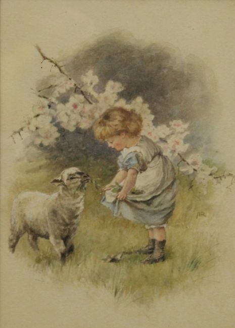 Arthur Rackham | Young Girl Feeding a Lamb | MutualArt