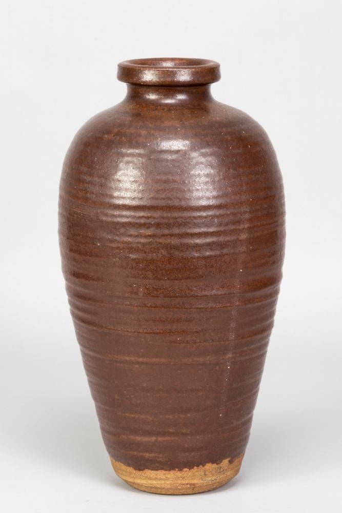 William Staite Murray | a tall stoneware bottle covered in iron rich ...