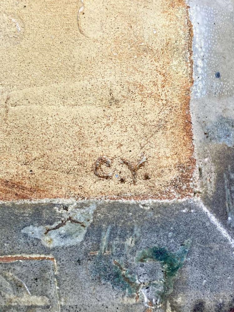 Catherine Yarrow | a large square stoneware dish covered in shades of ...